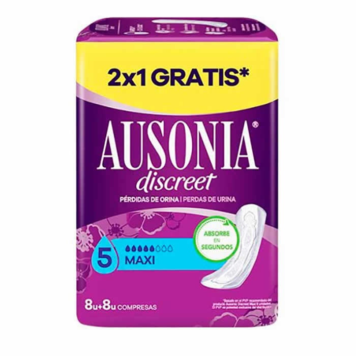 Ausonia Discreet Sanitary Towels Maxi Urinary Incontinence 16 Units ...