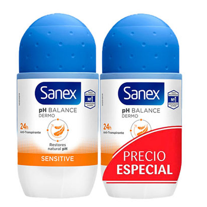 Sanex Ph Balance Dermo Sensitive Deodorant Roll On Duplo 2x50ml - Jag ...