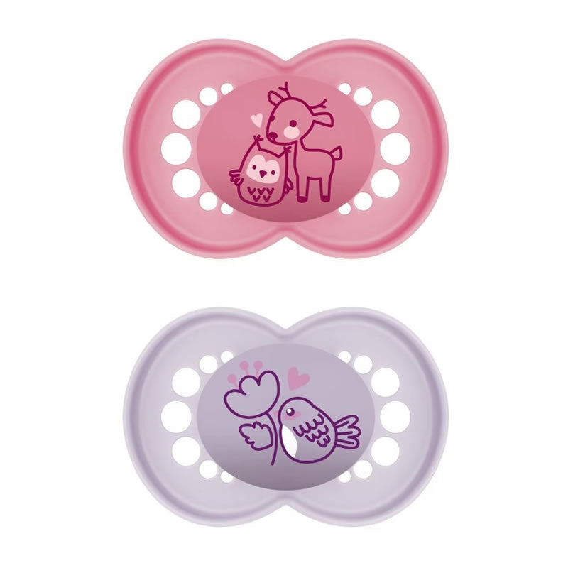 Mam Original Pure Silicone Pacifier +16 Months Pink/Lilac 2 Units ...